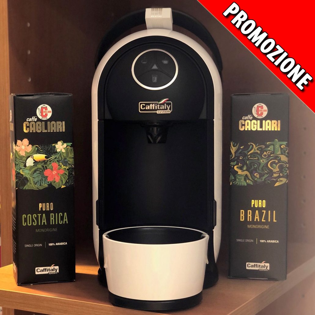 Macchina da Caffè Caffitaly Clio S21 Bianco/Nero con 50 Capsule incluse